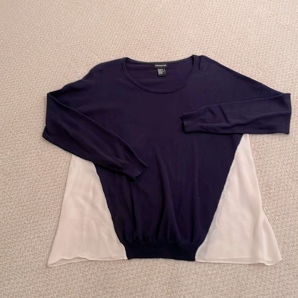 Central Park West | Sweaters | Central Park Westnavy Sweater With Sheer ...